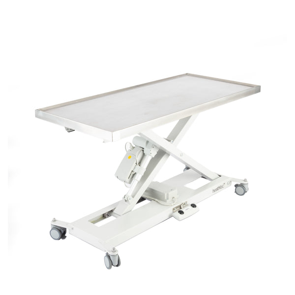 Height adjustable examination tables and instrument trays.